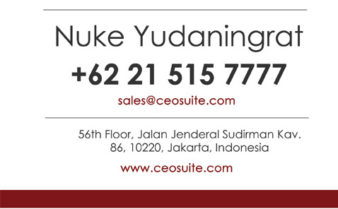 Exciting News - 5th Centre Sahid Sudirman Tower, CEO SUITE